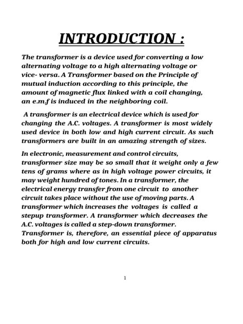 Physicsinvestigatoryprojectclass12d 2 Pdf Transformer Inductor