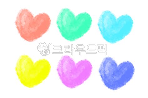 수채화 크레파스 파스텔 색상 하트 사진이미지일러스트캘리그라피 메워니작가
