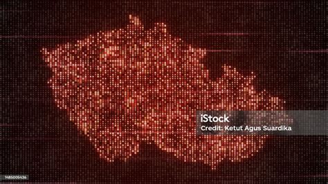 미래형 레드 시니 디지털 Hud 스퀘어 요소 모자이크 그리드 체코 공화국의 평면 스크린 수평 조명 줄무늬 체코에 대한 스톡 벡터 아트 및 기타 이미지 Istock