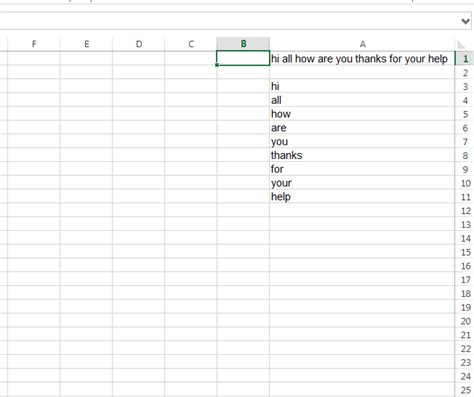How To Separate Sentence In Excel To One Column Stack Overflow