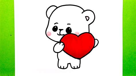 Çok Kolay Kalp Tutan Sevimli Ayıcık Çizimi Kolay Yoldan Tatlı Bir Kalpli Ayıcık Resmi Nasıl Çizilir
