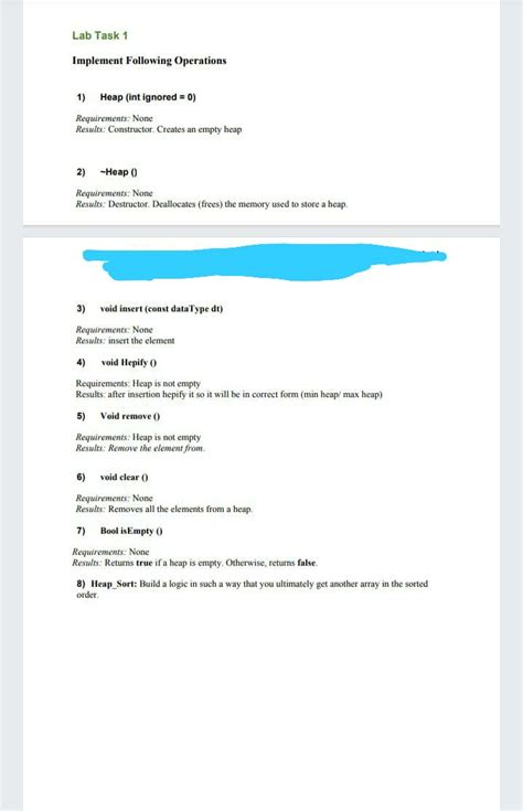 Solved Lab Task 1 Implement Following Operations 1 Heap