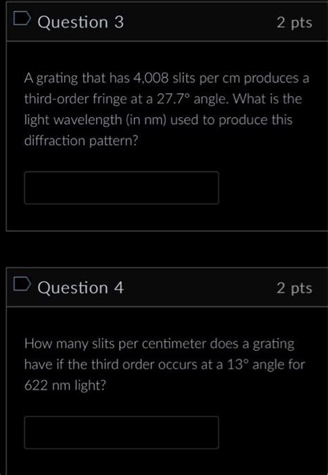 Solved A Grating That Has 4 008 Slits Per Cm Produces A