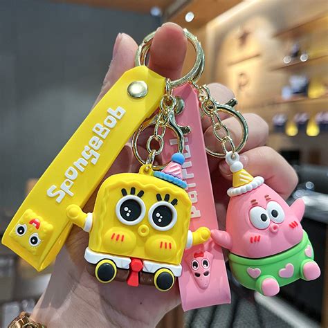 Cute Spongebob Squarepants Patrick Personalized Keychain Backpack Anime Doll Pendant Car Pendant