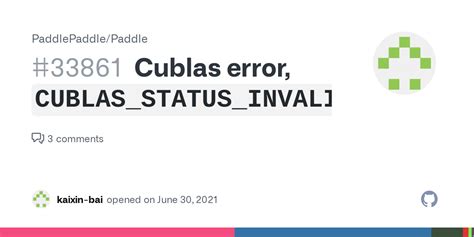 Cublas Error CUBLAS STATUS INVALID VALUE Issue PaddlePaddle Paddle GitHub