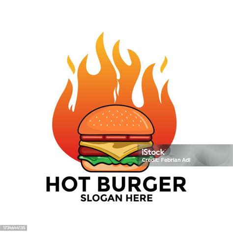 햄버거 벡터 로고 디자인 벡터 템플릿 패스트 푸드 플랫 로고 현대 미니멀 디자인 일러스트레이션 고기에 대한 스톡 벡터 아트 및