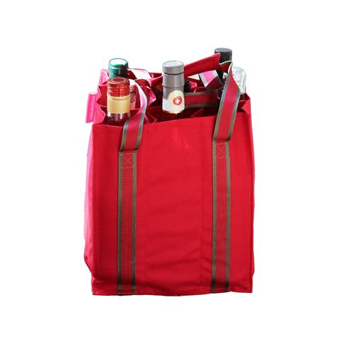 Sac Porte Bouteilles En Tissu Rouge On Range Tout