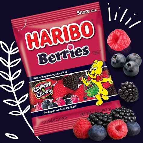 Buy Haribo Berries Gummi Candies Soft And Fruit Flavored Shareable