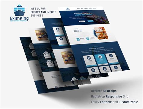 Export And Import Business Landing Page UI Design Behance