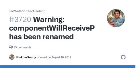 warning componentwillreceiveprops has been renamed · issue 3720