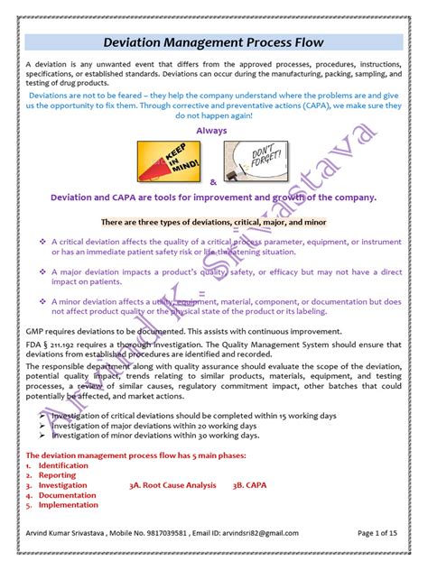Deviation Management Process Flow Pdf