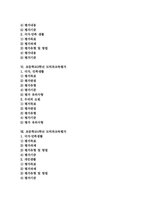 도덕과교육바른생활교육의 성격과 목표 초등학교1학년 바른생활교육평가 초등학교2학년 바른생활교육평가 초등학교3학년 도덕과교육평가 초등학교4학년 도덕과교육평가 초등학교5 6