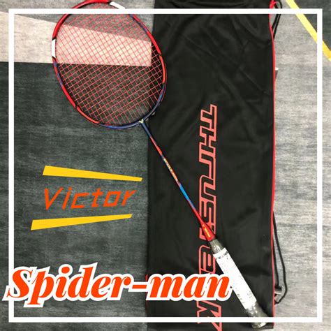 Victor Badminton Racket Spider Man Spiderman Co Branded Ultra Light Full Carbon Badminton Racket