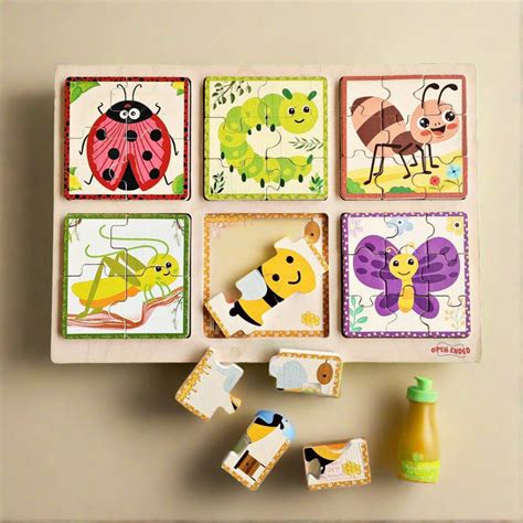 Open Ended Progressive 6 In 1 Bug Puzzle — Toycra