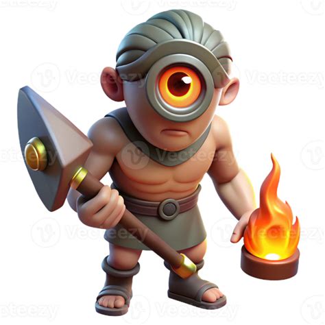 Elegant Traditional A Fierce Cyclops With A Single Eye Wielding A
