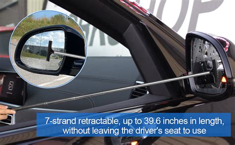 2 Pcs Car Mirror Wiper 38 6in Handle Car Side Mirror Squeegee Car Mirror Squeegee