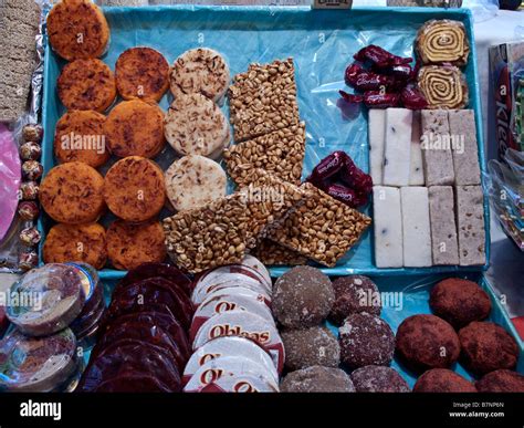 A Tempting Assortment Of Peanut Brittle Sweet Cakes And Mexican Candies