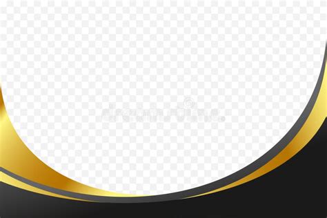 Luxurious Black And Gold Curved Vector Background Border For Elegant Header And Footer Layouts