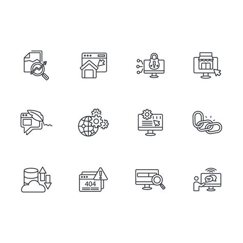 Website Icon Set Editable Stroke Linear Style Sign For Use Web Design Logo Symbol Illustration