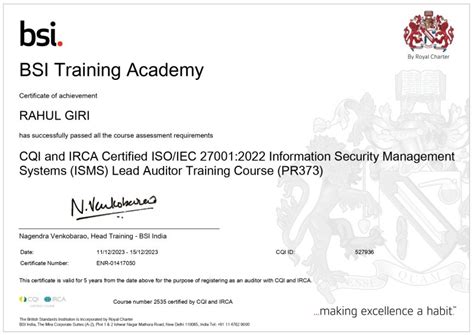 Rahul Giri On Linkedin Thrilled To Announce That Ive Successfully Passed The Iso 27001 Lead