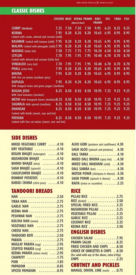 Menu At Refa Tandoori Restaurant Melksham 1 5 Market Pl