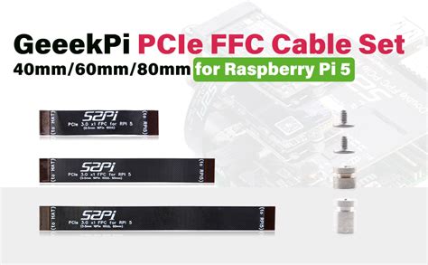 Geeekpi 3pcs 16pin 0 5mm Pitch Pcie Fpc Cable 40mm 60mm 80mm For Raspberry Pi 5