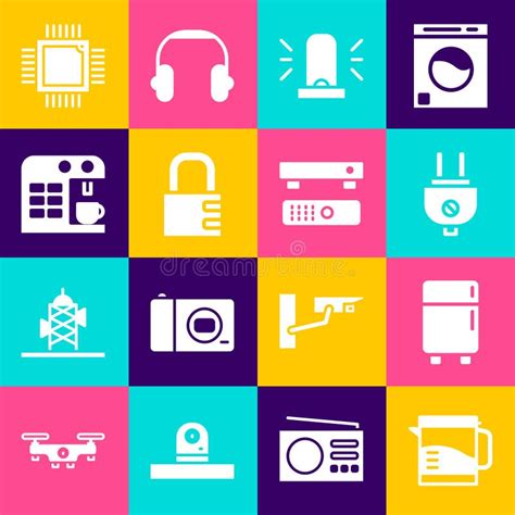 Set Electric Kettle Refrigerator Plug Flasher Siren Safe Combination Lock Coffee Machine