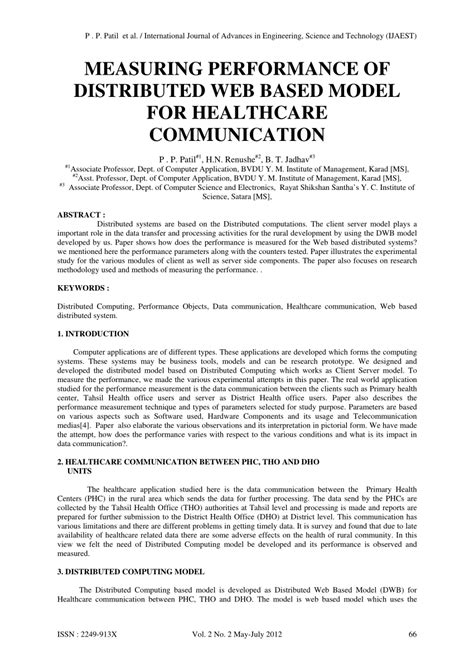 Pdf Measuring Performance Of Distributed Web Based Model For