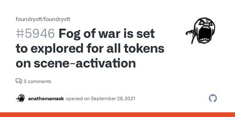 Fog Of War Is Set To Explored For All Tokens On Scene Activation