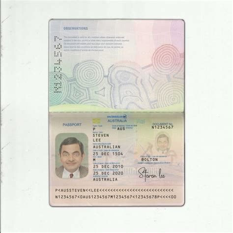 Australia Passport Psd Template High Quality Photoshop Template