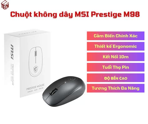 Chuột Không Dây Msi Prestige M98 Msi Bluetooth Mouse M98 Black 2techshop
