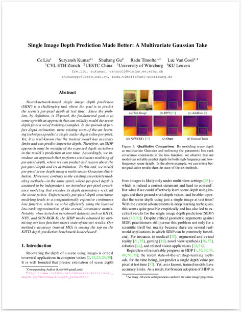 Single Image Depth Prediction Made Better A Multivariate Gaussian Take