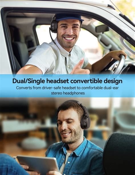 Tecknet Bluetooth Headset With Microphone Over Ear Noise Cancelling