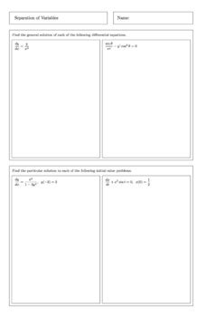 AP Calculus Separation Of Variables Complete Lesson By Grab A Pencil