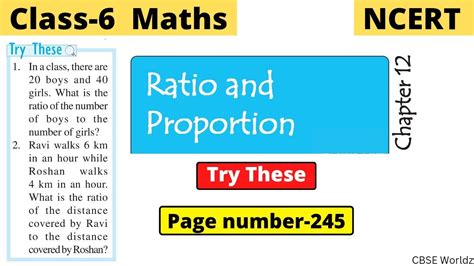 Class 6 Maths Chapter 12 Ratio And Proportion Try These Page 245