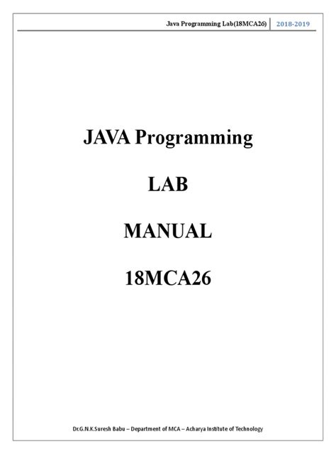 Java Lab Manual Pdf Area Constructor Object Oriented Programming