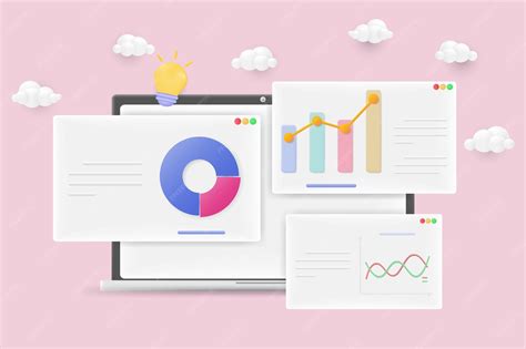 Premium Vector Data Analytics Concept Dashboard Seo On Screen Laptop