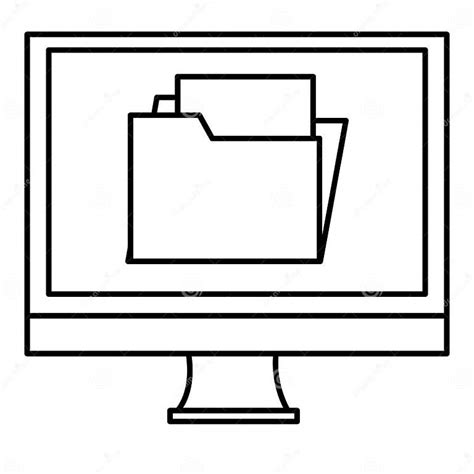 Computer Display With Folder Stock Illustration Illustration Of Load