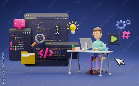 Programmer Developer Typing Script Source Languages Coding Symbols Icon
