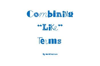 Activity Cards Combining Like Terms By Everything Is Nerdiful TPT