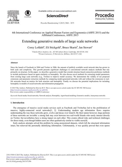pdf extending generative models of large scale networks