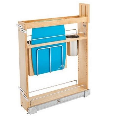REV A SHELF 5 Base Cabinet Organizer With Knife Block Maple Rev A Shelf 448KB BCSC 5C