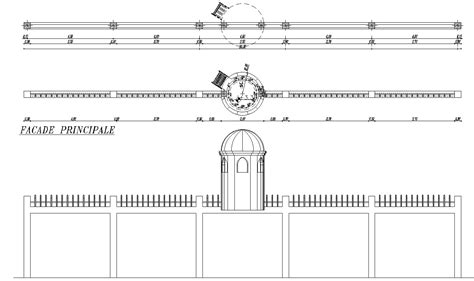 Autocad 2d Design Of Outer Wall Elevation And Section Details Cad File Dwg File