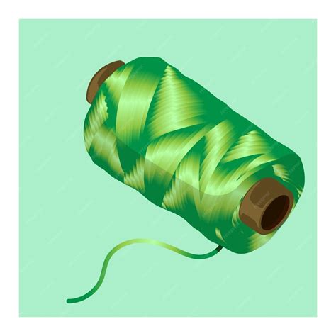 Premium Vector Green Sewing Thread Vector Illustration