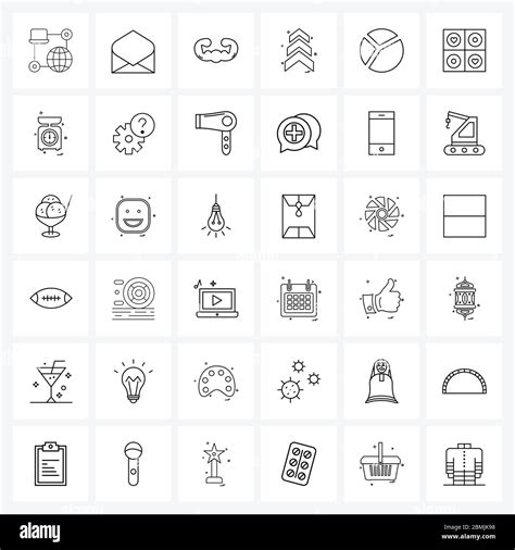 Universal Line Icon Pixel Perfect Symbols Of Graph Pie Chart Fitness Up Direction Vector