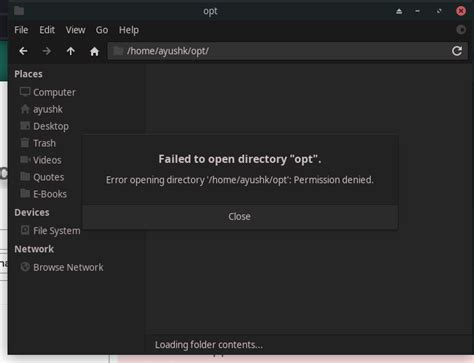 Permisson Denied In Opening Folders Third Party Software Manjaro Linux Forum
