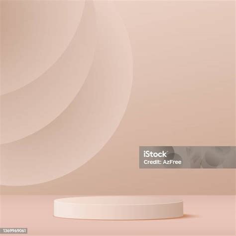 프리젠 테이션을위한 크림 색상 연단추상 배경 벡터 3차원 형태에 대한 스톡 벡터 아트 및 기타 이미지 3차원 형태 갈색