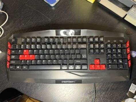 Cyberpowerpc Multimedia Gaming Keyboard Wired Usb Black Red Tested Ebay
