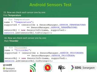 Android Sensor PPTX Operating Systems Computer Software And Applications