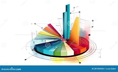 Data Visualization Charts Diagrams Vibrantly Illustration With White Background Stock